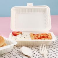 China Restaurant 9in Corn Starch Disposable Cutlery 3 Compartment Clamshell Food Packaging for sale