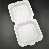China Restaurant 9in Corn Starch Disposable Cutlery 3 Compartment Clamshell Food Packaging for sale