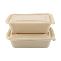 China 500 600ML Disposable Compostable Cornstarch Meal Lunch Box Fast Food Packaging Box for sale