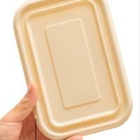 China 500 600ML Disposable Compostable Cornstarch Meal Lunch Box Fast Food Packaging Box for sale