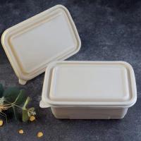 China 500 600ML Disposable Compostable Cornstarch Meal Lunch Box Fast Food Packaging Box for sale