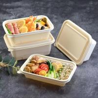 China 500 600ML Disposable Compostable Cornstarch Meal Lunch Box Fast Food Packaging Box for sale