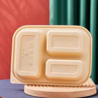 China 10 Inch 3 Compartments Cornstarch Tableware Bento Biodegradable Cornstarch Food Containers for sale