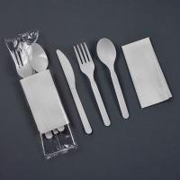 China 6inch Biodegradable Cornstarch Tableware Individually Wrapped Disposable Cutlery Set for sale