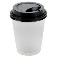 China 16oz 500cc Disposable Single Use White Paper Coffee Cup Double Layer Paper Cup for sale