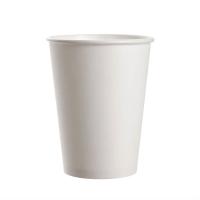 China 12OZ 300gsm Soda Cold Drink Disposable Paper Cups Juice White Paper Cups With Lids for sale