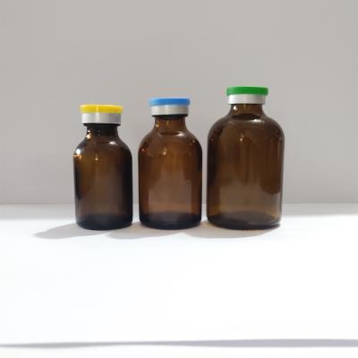 China 30ml 50ml 100ml Antibiotic Sterile Empty Glass Vials Amber Clear Injection Glass Bottle for sale