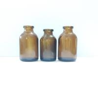 China Industrial Medicine 100ml Glass Bottle With Rubber Stopper And Glass Caps Natural Color Transparent for sale