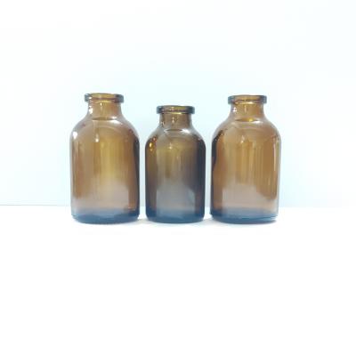 China Industrial Medicine 100ml Glass Bottle With Rubber Stopper And Glass Caps Natural Color Transparent for sale