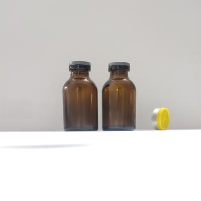 China Rubber Stopper Sealed Amber Glass Injection Vial in 20ml 30ml 100ml Capacity for sale