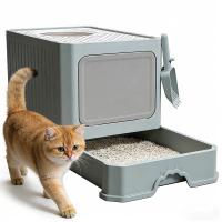 China Top Entry Cat Litter Box, Foldable Enclosed Drawer, Anti-Tracking, B2B Bulk OEM Odor Control for sale