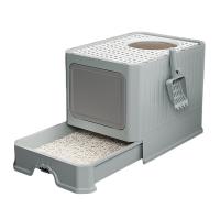 China Top Entry Cat Litter Box, Foldable Enclosed Drawer, Anti-Tracking, B2B Bulk OEM Odor Control for sale