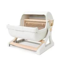 China Semi-Automatic Self-Cleaning Cat Litter Box Odor Control Sifting Litter Box 100-240V for sale
