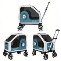 China Terrain Pet Stroller Foldable Detachable Washable Comfortable Multi-Pet Travel Stroller B2B Wholesale for sale