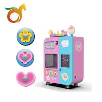 China Outdoor Robot Fairy Floss Vending Machine 36 Fancy Flower Double Nozzle for sale