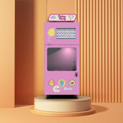 China Pink Automatic Cotton Candy Vending Machine Wireless Remote Smart Cotton Candy Maker for sale