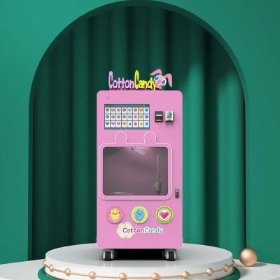China OEM Pink Robot Cotton Candy Vending Machine Constant Temperature Automatic Candy Floss Machine for sale