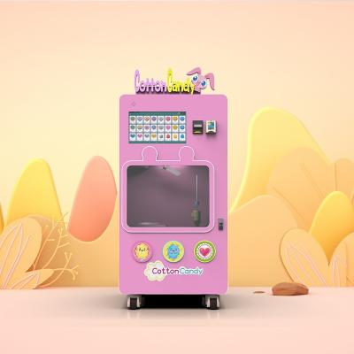 China Pink Fully Automatic Smart Fairy Floss Machine 1800mm High Candy Floss Vending Machine for sale
