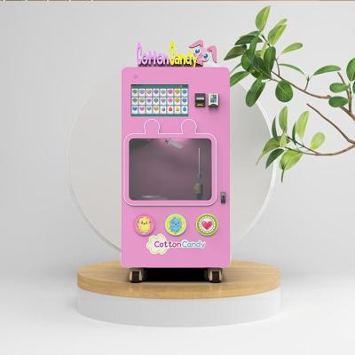 China Fancy Flower Smart Fairy Floss Machine Multi Language Cotton Candy Floss Vending Machine for sale