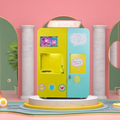 China Double Nozzle Floss Smart Candy Floss Machine Fully Automatic Vending for sale