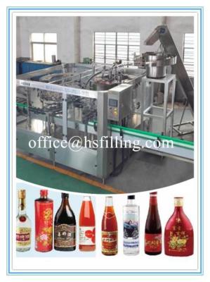 China Automatic Glass Bottle Alcohol Filling Machine 3-in-1 3000-12000 BPH SS304 for sale