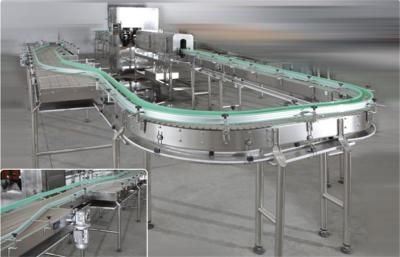 China PET Bottle Industrial Turning Conveyor 200mm Belt Width for Beverage Filling Plant for sale
