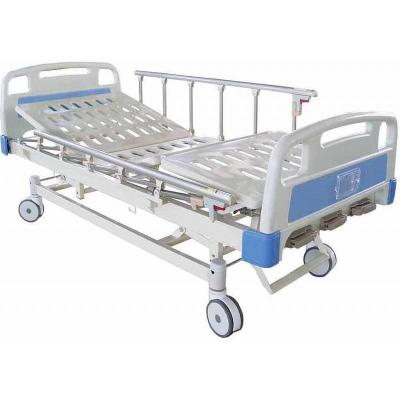 China Steel 4 Part Bedboard 3 Crank Manual Hospital Bed for sale