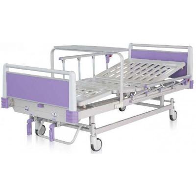 China Four Silent Wheels With Cross Brakes 2 Crank Manual Hospital Bed for sale