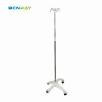 China Factory Cheap High end  5 Casters Stainless Steel Mobile Drip Stand for sale