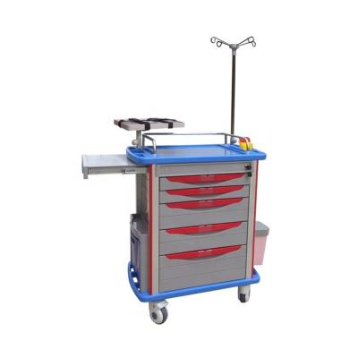 China BR-ET001 ABS Mobile Hospital Medical Trolley Cart Crash Cart Trolley Medical Emergency Trolley Prices for sale