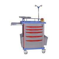 China Hospital Medical Records Crash Cart  ABS Emergency Medical Cart Trolley  with Drawers Trolley Medical for sale