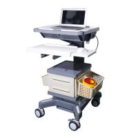 China Crash Cart Hot Sale Luxurious Wireless Laptop Nursing Trolley Medical Doctor Workstation Deak With Wheels Computer Trolley for sale