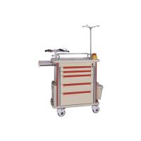 China BR-ET001C Hospital Medical Crash Cart Equipment Wheels Moving Rescue High Quality Patient Care Nursing Table Emergency Trolley for sale