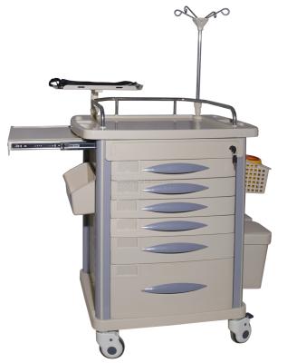 China BR-ET003 Instrument Nursing Hospital High Quality  Medical Equipment Crash Cart Wheels IV Stand Table Emergency Trolley for sale