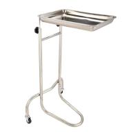 China Stainless Steel Portable  Medical Instrument Tray Stand Mayo Tray with Wheels for sale