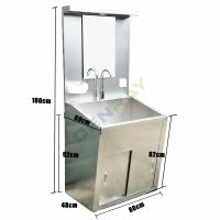 China Stainless Steel Induction faucet Wash Sink for one Person with mirror and LED lamp for sale