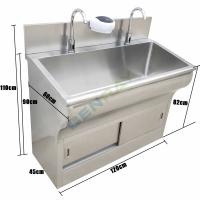 China Stainless Steel Induction faucet Wash Sink for 2 people for sale