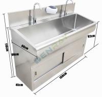 China Stainless Steel Induction faucet Wash Sink for 2 people for sale