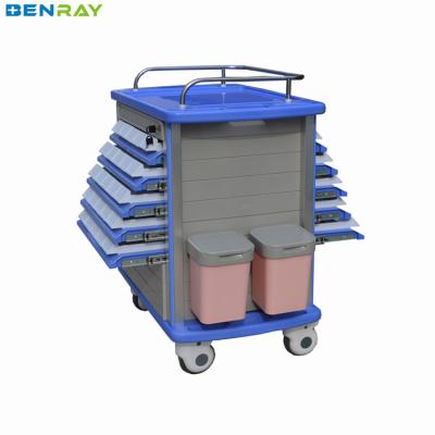 China Hospital Nursing Cart ABS Medicine Trolley for sale