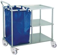 China Hospital Cart For Making Up Bed And Nursing Medical Trolley Trolley for Dirty Clothes with a suspending bag for sale