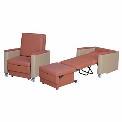 China Folding Ajustable Hospital Luxurios Patient Ward Attendant Chair Bed for sale