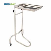 China Mobile Adjustable Hospital Medical Mayo Table tray cart for sale