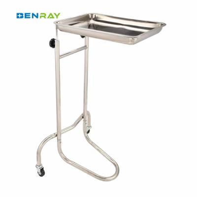 China Mobile Adjustable Hospital Medical Mayo Table tray cart for sale