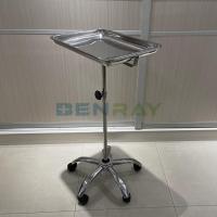 China Mobile Adjustable Stainless Steel Hospital Medical Mayo Table tray cart for sale