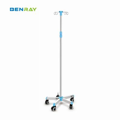 China Mobile Movable Adjustable Hospital Medical Infusion Stainless Steel IV Pole IV Stand for sale