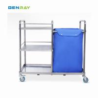 China hospital Stainless steel Dirty linen cart waste utility trolley Hospital Nursing Laundry Trolley for sale