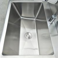 China Stainless Steel Foot Pedal Faucet Wash Sink For 3 People for sale