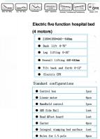 China Electric Five Function Hospital Patient Bed for sale