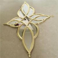 China 8x18k Golden Pink Decorative Window Bars Flower for Double Glazed Glass ABS Electroplate for sale