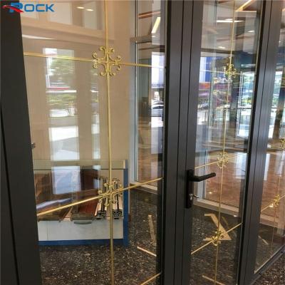 China Golden 5x8mm Georgian Glazing Bars with Flower Decoration for Glass Door Accessories for sale